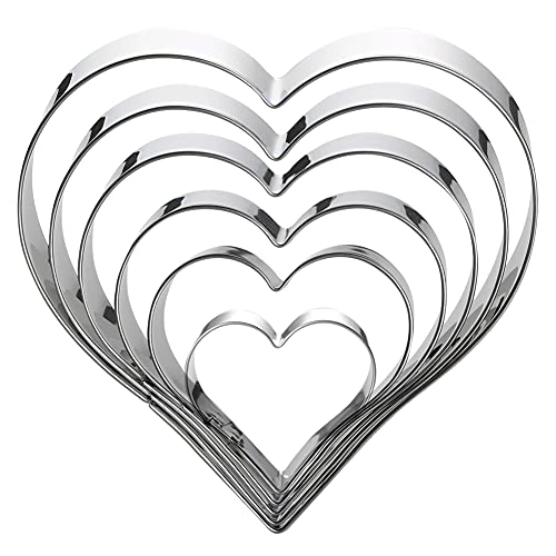 Heart Cookie Cutter Set-6 Pieces in Gratuated Size-Stainless Steel