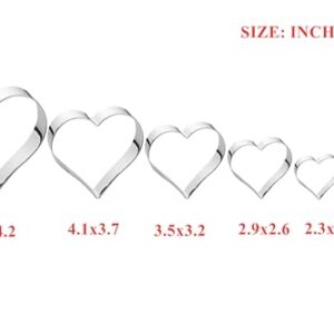 Heart Cookie Cutter Set-6 Pieces in Gratuated Size-Stainless Steel