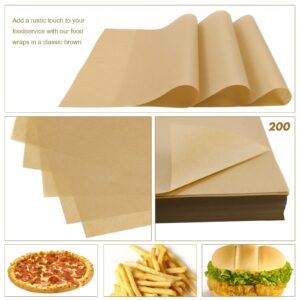 Cmkura 200 Sheets Deli Paper Sheets Checkered Dry Waxed Paper Liners for Plastic Food Basket, Special for Wrapping Bread and Sandwiches(12" X 12")