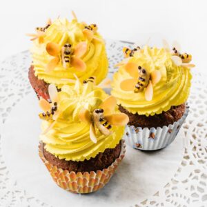 300 Count Honey Bee Cupcake Wrappers Bee Party Cupcake Cups Yellow Cupcake Liners for Bee Party Decorations Baby Shower Gender Reveal Party Wedding Birthday Supplies (Cute Style)