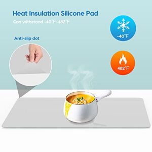 AECHY Extra Large Silicone Mat 36”x24”x0.08”, Multipurpose Silicone Mat Thick Heat Resistant Mat Shipped Rolled Up Kitchen Counter Mat Waterproof Nonslip Silicone Mats for Kitchen Counter Translucent