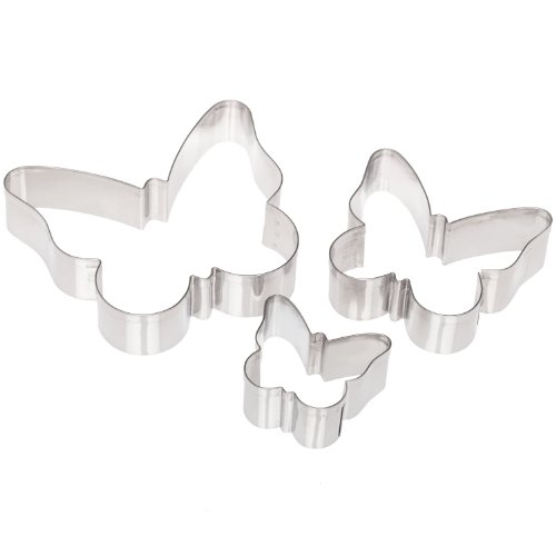 Ateco Plain Edge Butterfly Cutter Set in Assorted Sizes, Stainless Steel, 3 Pc Set