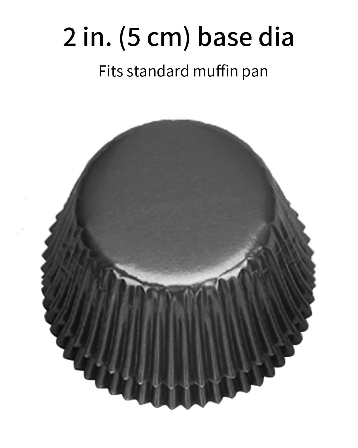 Vibrille Rose Gold Foil Cupcake Liners Standard Muffin Baking Cups, 200-count