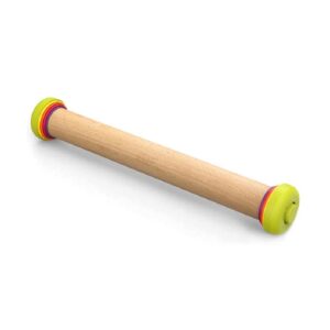 joseph joseph precisionpin baking adjustable rolling pin - consistent and even dough thickness for perfect baking results, multicolor