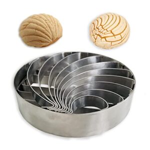 concha cutter mexican bread mold made of stainless steel 4.1 inch, concha stamp two sided mold for pan dulce mexicano cortadora de pan, bread shape cutter concha pillow