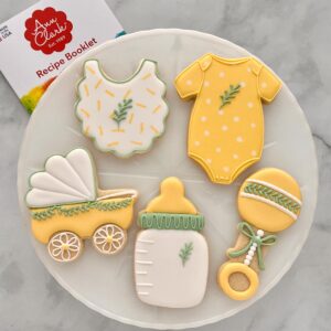 Baby Shower Cookie Cutters 5-Pc. Set Made in the USA by Ann Clark, Onesie, Bib, Rattle, Baby Bottle, Baby Carriage