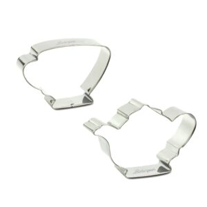 bakerpan stainless steel cookie cutter tea pot & cup set