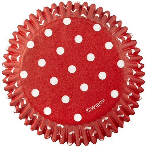 Wilton Baking Cups Standard Dots Red 75 Piece