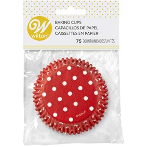 wilton baking cups standard dots red 75 piece