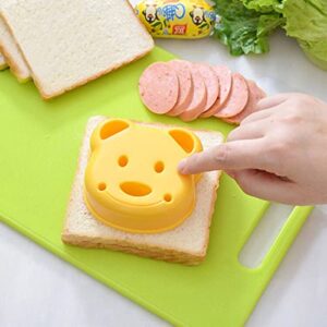 Sandwich Cutter, 5 PCS Sandwich Cutter and Sealer for Kids, Mini Cartoon Bear Squirrel Dolphin Sea Dog Bread Cutter Sandwich Cutters for Kids Bento Box