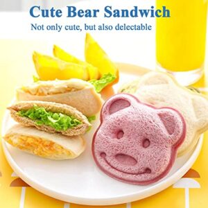 Sandwich Cutter, 5 PCS Sandwich Cutter and Sealer for Kids, Mini Cartoon Bear Squirrel Dolphin Sea Dog Bread Cutter Sandwich Cutters for Kids Bento Box