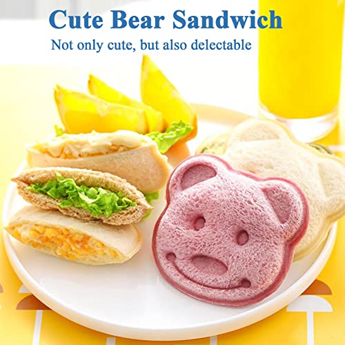 Sandwich Cutter, 5 PCS Sandwich Cutter and Sealer for Kids, Mini Cartoon Bear Squirrel Dolphin Sea Dog Bread Cutter Sandwich Cutters for Kids Bento Box