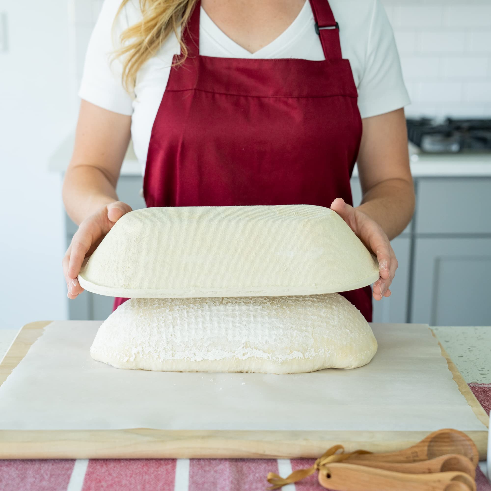 Bulka Oval Banneton Bread Proofing Basket Spruce Wood Pulp 750g Groove, Sourdough Bread Baking Supplies Brotform - Batard Dough Proving Bowl, Gifts for Bakers making Artisan Loaves, Made in Germany.