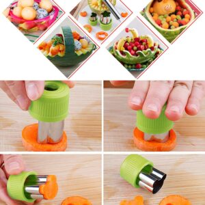 Fruit Vegetable Cutter Shapes Set, Mini Pie and Cookie Stamps Mold(8 pcs) with Melon Baller Scoop ＆ Carving Knife, Stainless Steel, DIY Fun Food Decorating Tools cookie cutter for Kitchen