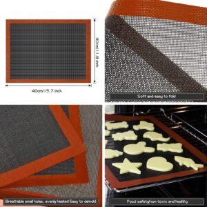 jiashuo 2PCS Non-Stick Oven Liner Perforated Mat for Baking, Macaron Cookie Bread Mold For Baking,Silicone baking Mats Tools Oven Sheet Bakeware(3040) 30*40cm(11.8 h*15.7 h)