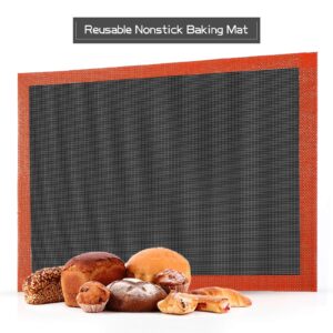 jiashuo 2PCS Non-Stick Oven Liner Perforated Mat for Baking, Macaron Cookie Bread Mold For Baking,Silicone baking Mats Tools Oven Sheet Bakeware(3040) 30*40cm(11.8 h*15.7 h)