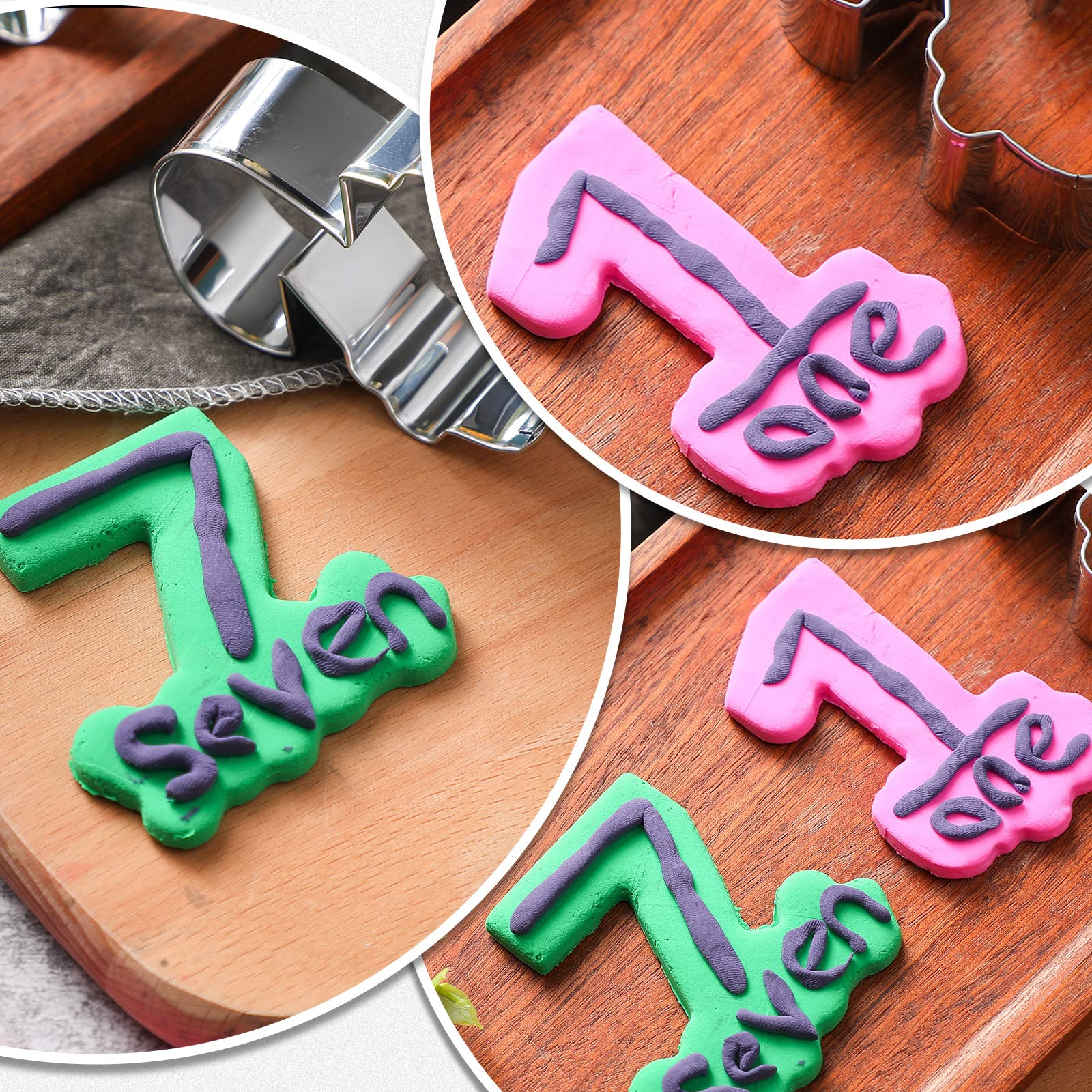 10 Pieces Numbers Cookie Cutters Number Shapes Vintage Cookie Cutter Birthday Number Cookie Mould for Home Kitchen Baking Biscuit Birthday Baby Shower Party Supplies