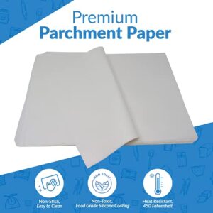 Reli. 500 Pcs Parchment Paper Sheets, Bulk | 12x16 in. | White Parchment Sheets/Baking Sheet Paper | Non-Stick, Pre-Cut Pan Liners | Parchment Paper Sheets for Baking, Air Fryer, Grilling