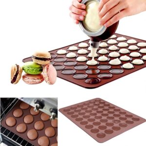 cool cook 48 hole macarons silicone mat baking mold silicone macaron kit pastry baking mat and decorating piping pot with 4pcs nozzles