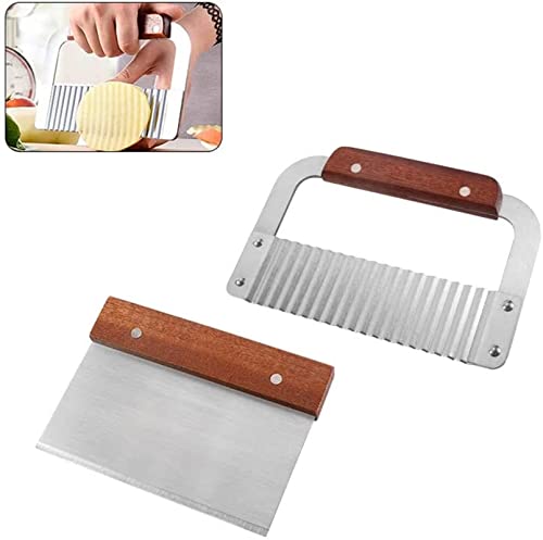 DD-life Pack of 2 Stainless Steel Wavy & Straight Soap Mold Loaf ，soap cutter Garnish Potato Vegetable Cake Cutter Cutting Tool