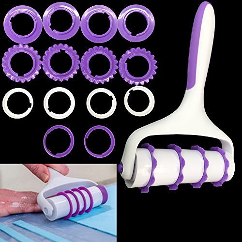 KOOTIPS Fondant Ribbon Cutter, Food grade plastic Cookie Stamp Mould Cake Cupcake Fondant Decorating Tool (25pcs Fondant Ribbon Cutter)