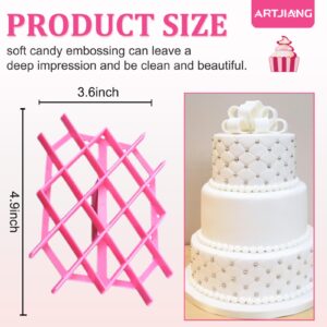 Rhombus Diamond Shape Fondant Cake Mould Embosser, 4.9In Fondant Embosser, Lace Flower Cookie Cutter, Accessories for Cake Fondant, Fondant Tool, Cake Baking, Cake Stencils and Fondant Molds