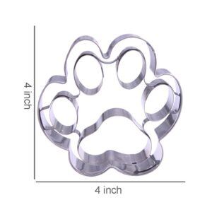 Keewah Large Dog Paw Cookie Cutter, 4”, Stainless Steel