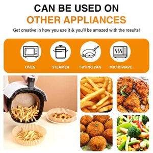 Homwoody 200 PCS Air Fryer Disposable Liner: 7.9inch Air Fryer Liners Water and Oil Proof Non Stick airfyer liners - Fit 5-7qts - Premium Parchment Liner for Air Fryers Baking Cooking Steamer