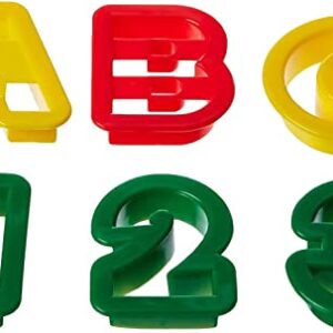 R&M International Alphabet and Number 1.5" Cookie Cutters, 36-Piece Bucket