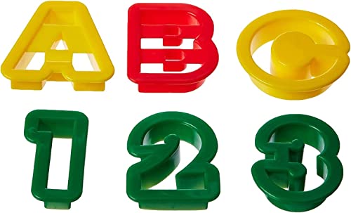 R&M International Alphabet and Number 1.5" Cookie Cutters, 36-Piece Bucket