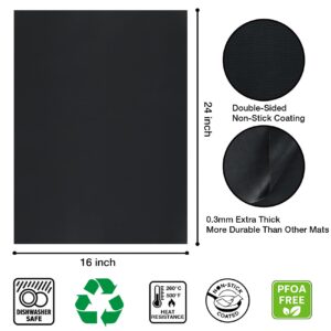 Oven Liners for Bottom of Oven 4 Pack Large Thick Heavy Duty Nonstick Teflon Oven Mat for Bottom of Electric Oven Gas Oven, Reusable Heat Resistant BPA and PFOA Free Oven Protector Liner,16x24 Inch