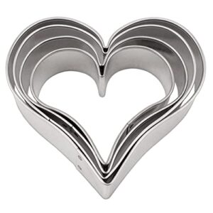 Heart Cookie Cutters 4-Pc Set Made in USA by Ann Clark, 2.75", 3.25", 3.75", 4"