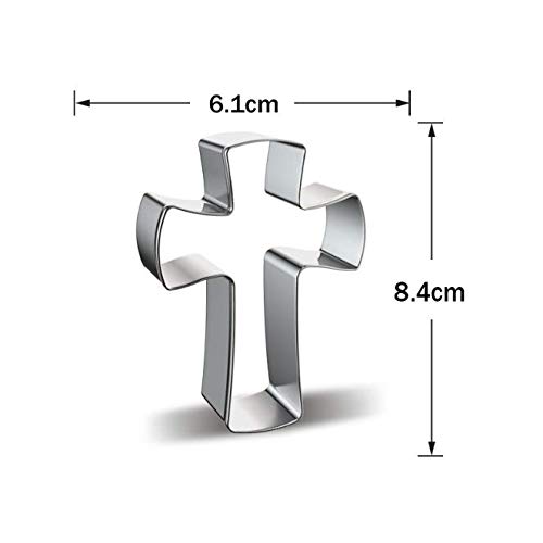 Aeyistry 2 Pcs Easter Cookie Molds Cutters Set,Different Shapes Stainless Steel Cross Cookie Cutter(Silver)