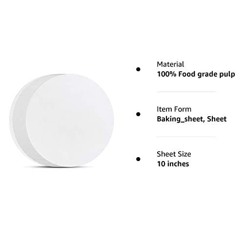 8 Inch Parchment Paper Rounds, Set of 200, Non Stick Baking Parchment Circles, Cake Parchment Rounds for Cake Pan, Springform Pan, Tortilla Press and so on（4.5/5.5/6/7/9/10/12in Available）