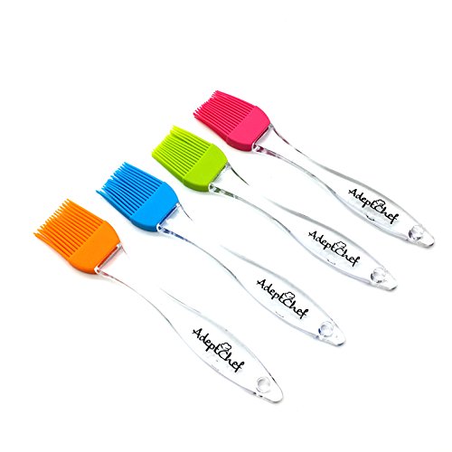 Silicone Basting & Pastry Brushes by AdeptChef, Great for BBQ Meat, Cakes & Pastries – Heatproof, Flexible & Dishwasher Safe, EASY Clean, Food Grade, BPA Free, BUY YOUR SET OF 4 TODAY!