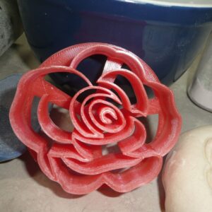 ROSE FLOWER DESIGN PATTERN CONCHA CUTTER MEXICAN SWEET BREAD STAMP MADE IN USA PR4518 Red