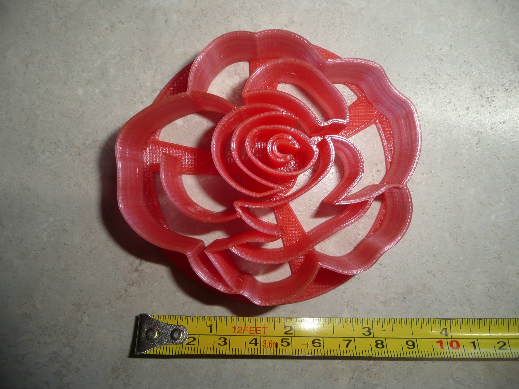 ROSE FLOWER DESIGN PATTERN CONCHA CUTTER MEXICAN SWEET BREAD STAMP MADE IN USA PR4518 Red