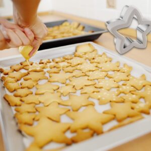 Star Cookie Cutters Set Sandwich Cutters for Kids Star Wars Cookie Cutter 9 pieces Five-Pointed Star Cutter Shaped Biscuit Fondant Cake Cheese Cutter Pastry Mold Christmas Gifts (Assorted Sizes)