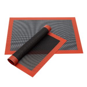 Professional Silicone Bread Baking Mat Non Stick Oven Liner Perforated Steaming Mesh For Half Sheet Size(11-4/5" x 15-3/4")