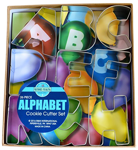 R&M International Alphabet 3" Cookie Cutters, 26-Piece Set in Gift Box