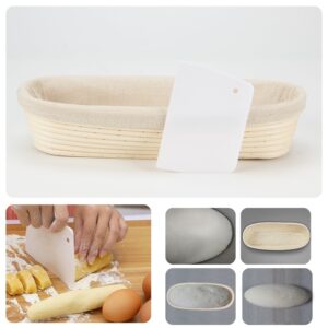 ANPHSIN 13" Oval Banneton Bread Proofing Basket Round Brotform Dough Rising with Liner