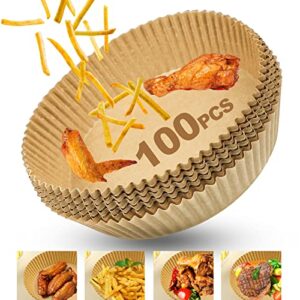 100 pcs air fryer disposable paper liner, food grade air fryer liners round, non stick air fryer parchment paper, 6.3 inch baking paper for 3-5qt air fryer