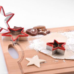 FASAKA 3pcs Stainless Steel Star Cookie Cutters Set,Food Grade Large & Mini Star Cookie Cutter for Pressing cookie,sandwich and bread