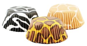 fox run bake cup set, 3 x 3 x 1.25 inches, animal prints mixed,6893,75