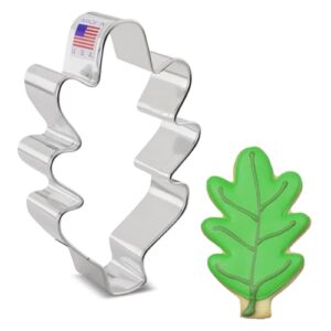 ann clark cookie cutters oak leaf cluster holly leaf cookie cutter, 4.25"