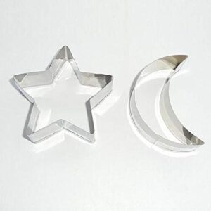 WOTOY Stars And Moon Biscuit Cake Night Sky Theme Cutting Mold - Stainless Steel