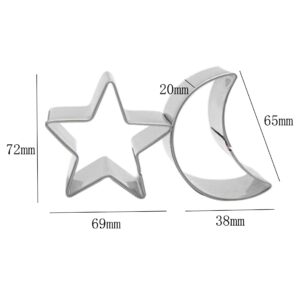 WOTOY Stars And Moon Biscuit Cake Night Sky Theme Cutting Mold - Stainless Steel