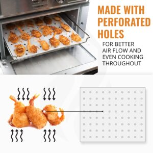 Parchment Paper Sheets for Toaster Oven Air Fryer 9 x 11 Compatible with Gowise, Cuisinart, Black Decker, Emeril Lagasse, Breville + More, Perforated Non-Stick Paper Liners for Cooking on Oven Rack