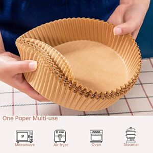 100 Pcs Air Fryer Disposable Paper Liner, Basting Brush and Silicone Spatula, Instant Pot Oven Insert Parchment Sheets, Non-stick Parchment Paper for Baking Cooking,6.3inch