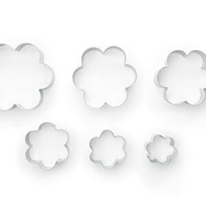 Fox Run Flower Cookie cutters, 6 piece, Metallic,3621